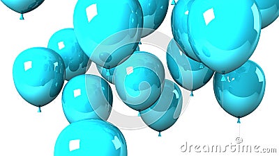 Blue Balloons on White Background Stock Video - Video of animation ...