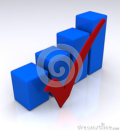 Blue Bar Graph And Check Mark Royalty-Free Stock Photography ...