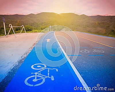 Blue Bike Lane Asphalt Texture Royalty-Free Stock Photography ...