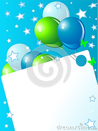 Blue Birthday Card Cartoon Vector | CartoonDealer.com #16053781