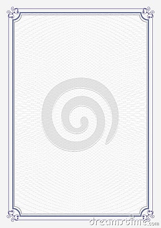 Blue Border A4 Size Certificate Grunge Retro Paper Background Stock ...
