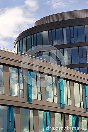 Blue Brise Soleil Sun Breakers On Modern Office Glass Building Stock ...