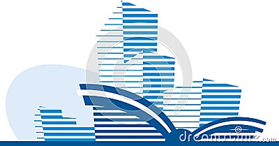 Blue Building Icon. Royalty Free Stock Photos - Image: 8260008