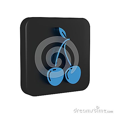 Blue Cherry Icon Isolated On Transparent Background. Fruit With Leaf ...