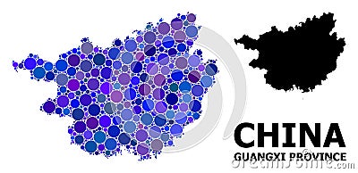 Blue Circle Mosaic Map Of Guangxi Province Stock Image | CartoonDealer ...