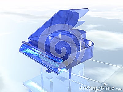 Blue Clear Glass Piano Royalty Free Stock Images - Image: 14350479
