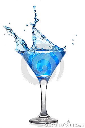 Blue Cocktail With Splash Stock Images - Image: 13447234