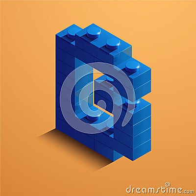 3d Isometric Letter B Of The Alphabet. 3d Isometric Plastic Letter From ...