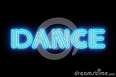 Blue DANCE Neon sign stock footage. Video of shiny, light - 47038644