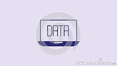 Blue Data Analysis Icon Isolated on Purple Background. Business Data ...