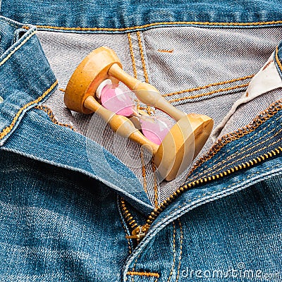 Blue Denim Jeans With Hourglass , Background Stock Photo ...