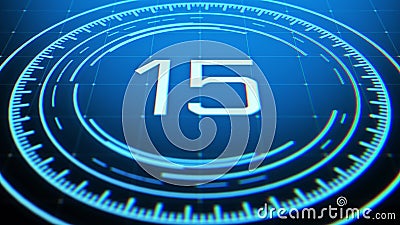 Blue Digital Futuristic Technology Hi Tech Countdown 10 Second ...