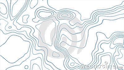 Blue Dotted Lines Topographic Contour Map Abstract Tech Motion ...