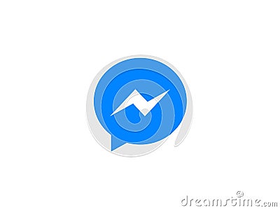 Blue Facebook Messenger App Icon Cartoon Vector | CartoonDealer.com ...