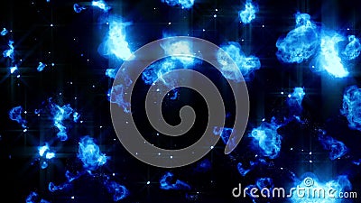 Blue Fire Ball Explosion Flame Loop Animation Stock Footage - Video of ...