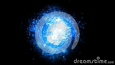 Blue Fire Ball Explosion Flame Loop Animation Stock Video - Video of ...