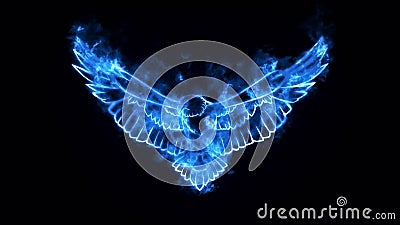 Blue Fire Burning Eagle - Animated Logo Loop - Graphic Element Stock ...