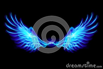 Blue Fire Wings. Stock Images - Image: 34607364