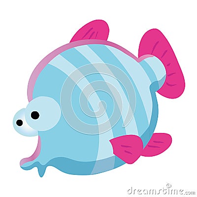 Blue Fish Cartoon Cute Stock Illustration - Image: 47037296