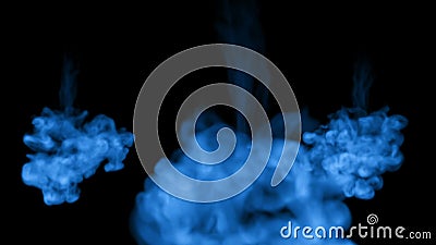 Blue Fluorescent Ink on a Black Background Dissolves in Water ...