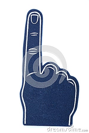 Blue Foam Finger With First Finger Pointing Up Royalty-Free Stock ...