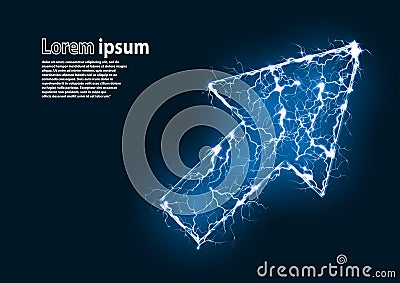 Blue Glitter Image Of A Cursor Formed By Lightnings Cartoon Vector ...