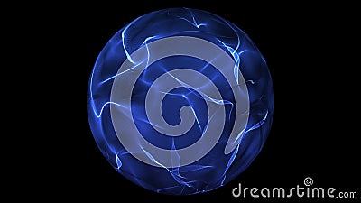 Blue Glowing Energy Ball Over Black Background Stock Footage - Video of ...
