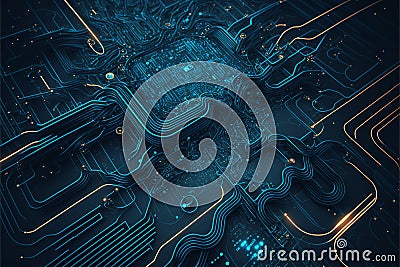 Blue Glowing New Technology Computer Technology, Computer Generated ...