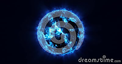 Blue Glowing Plasma Ball Exploding with Energy, Sphere, Abstract Magic ...