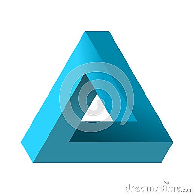 Impossible Triangle. Penrose Optical Illusion. Cartoon Vector ...