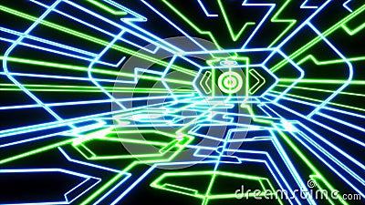 Blue Green Outer Space Neon Room Environment Graphic Element Stock ...