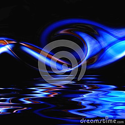 Blue Hot Fire Flame On Water Stock Photography - Image: 5151462
