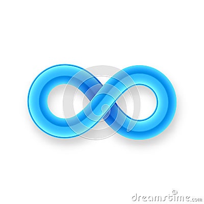 Blue Infinity Symbol Icon From Glossy Wire With Stock Vector - Image ...