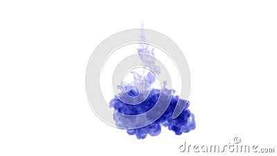 Blue Ink In Water On White Background. 3d Animation Ink With Luma Matte ...
