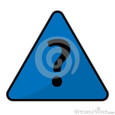Blue Isolated Warning Sign With Question Mark, Vector Illustration ...