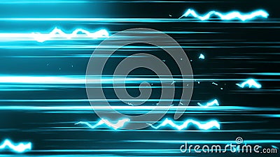 Blue Light with Cartoon Speed Lines. Comic Rays on Black Background ...