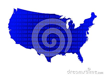 Blue Map Of America On White Stock Photo | CartoonDealer.com #204538212