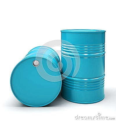 Blue Metal Barrels Royalty Free Stock Photo - Image: 27987365