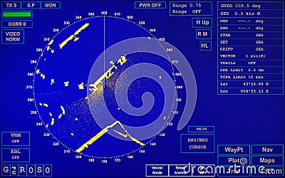 Blue Modern Ship Radar Screen Stock Image - Image: 33923941
