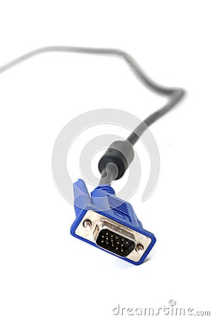 Blue Monitor Cable Stock Photo - Image: 9999430