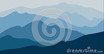 Blue Mountain Panorama Vector Background Parallax Animation Stock ...