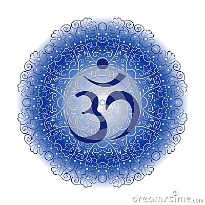 Blue Om Stock Vector - Image: 52085643