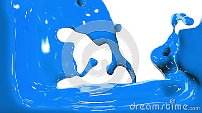 Blue Opaque Liquid Fills Up Screen, Isolated on White Full HD Stock ...
