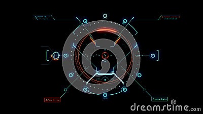Blue Orange HUD Weapon Interface Motion Graphic Element Stock Video ...