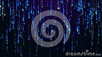 Blue Particles. Glamour Rain. Abstraction, Background with Sparkling ...