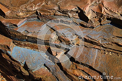 Blue Patterns And Structures On Layers Of Banded Ironstone Formation ...