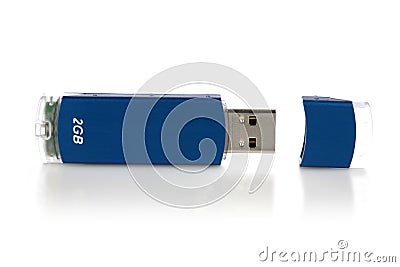 Blue Pendrive On White Background Stock Photography | CartoonDealer.com ...