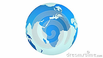 Blue Planet Earth Spinning Isolated on White Background. Stock Video ...