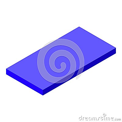 Blue Rectangle Shape Floating In Isometric Perspective Cartoon Vector ...