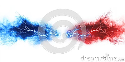 Blue And Red Electric Lightning Isolated On Isolated Transparent ...